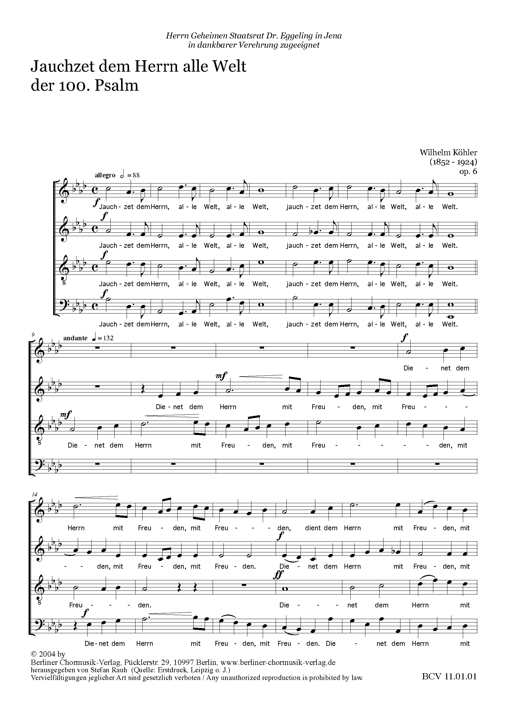 Jauchzet dem Herrn, alle Welt - Edition Sonat-Verlag