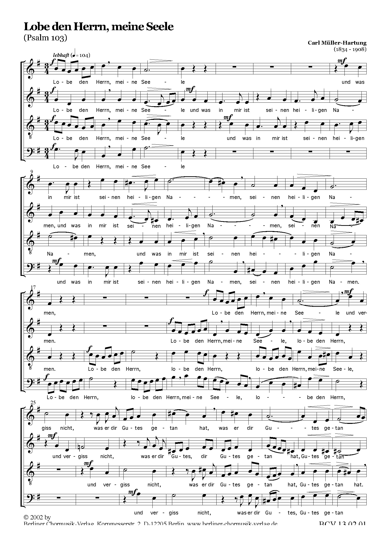 Lobe den Herrn, meine Seele - Edition Sonat-Verlag