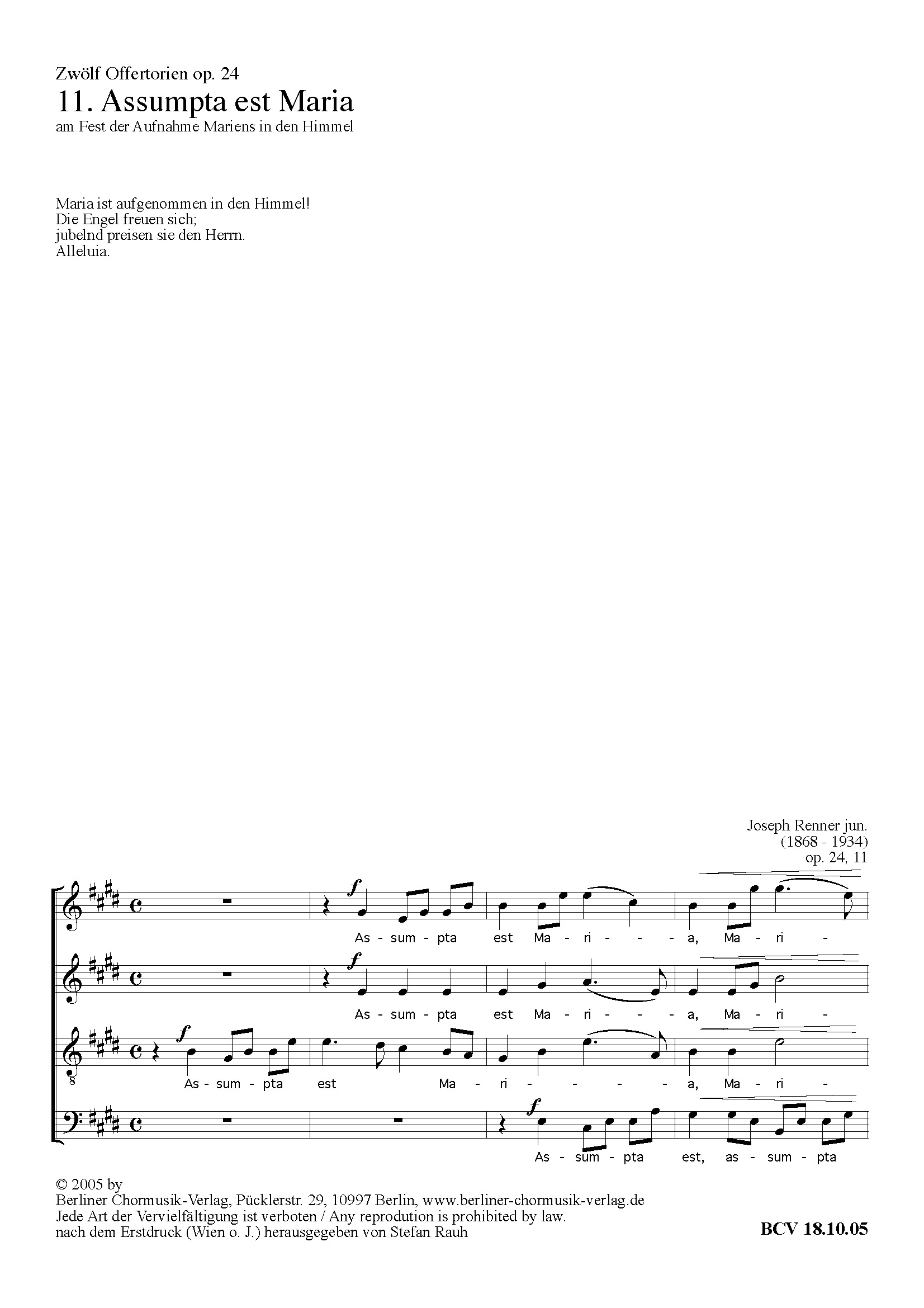 Assumpta est Maria - Edition Sonat-Verlag