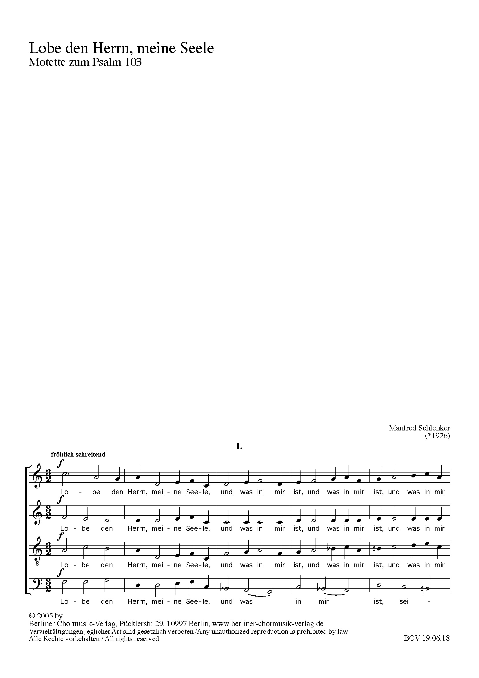 Lobe den Herrn, meine Seele - Edition Sonat-Verlag