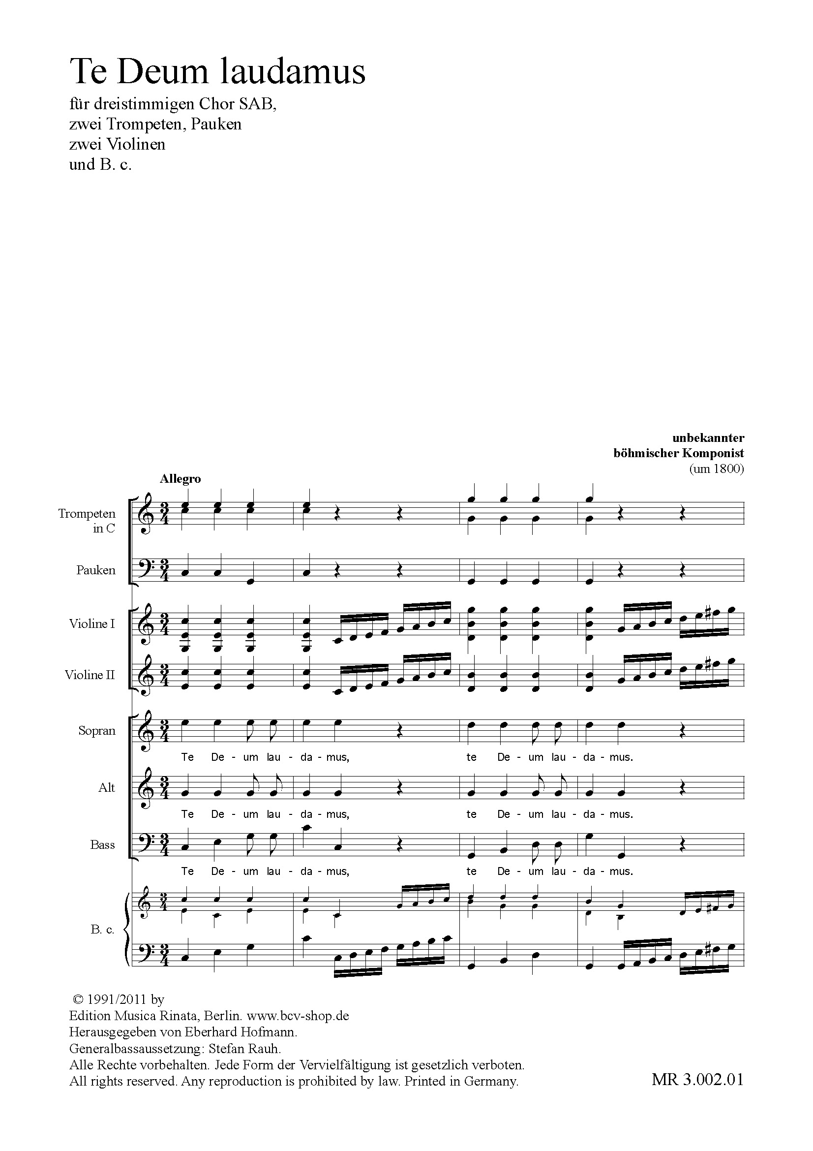 Te Deum (PART) - Edition Sonat-Verlag