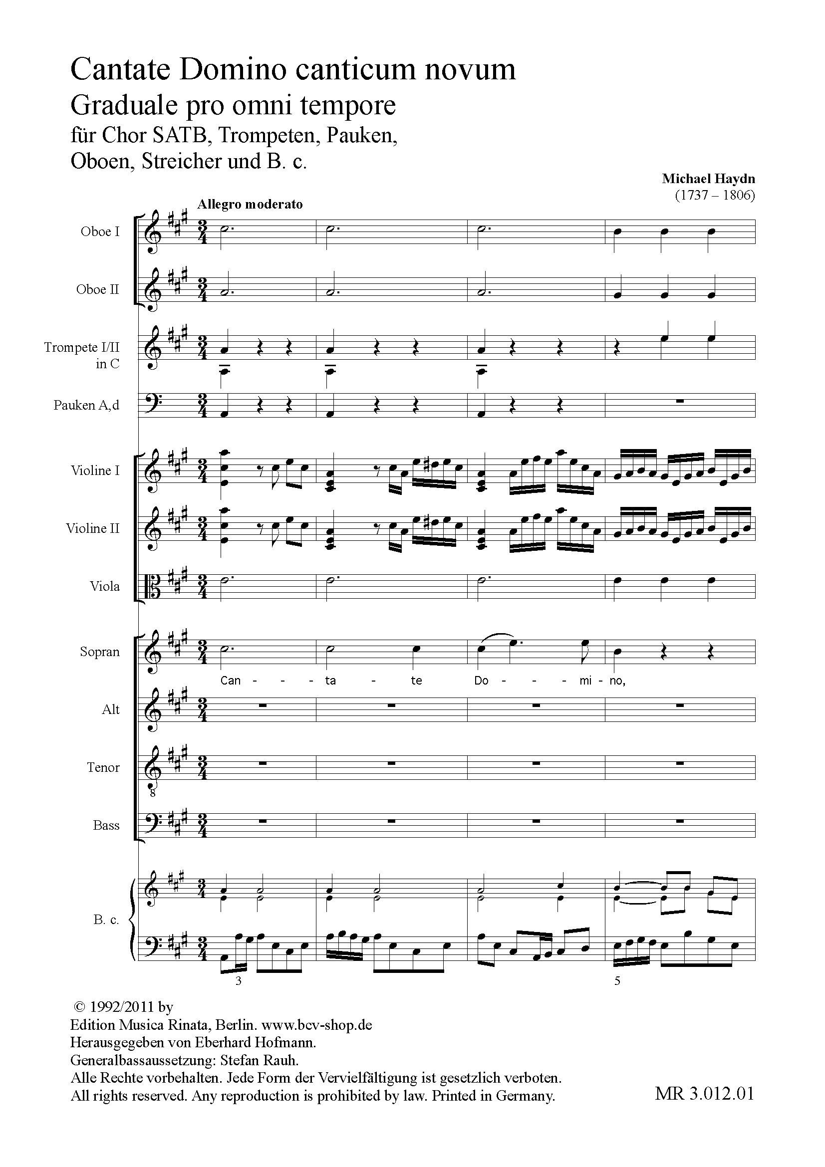 Cantate domino canticum novum (PART) - Edition Sonat-Verlag