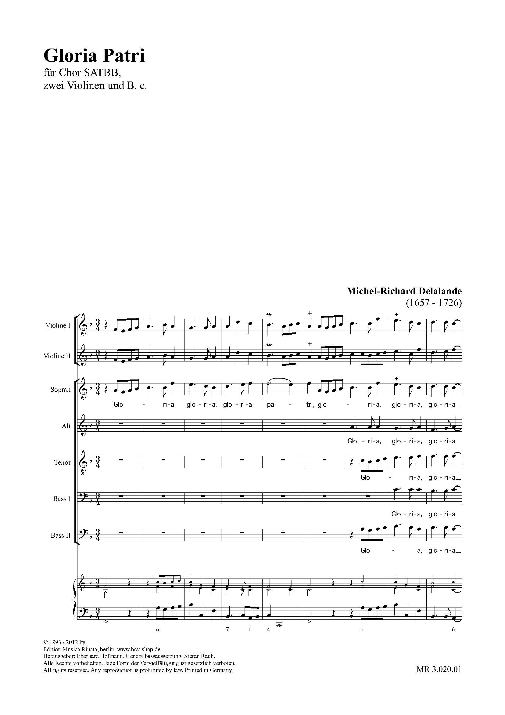 Gloria patri (PART) - Edition Sonat-Verlag