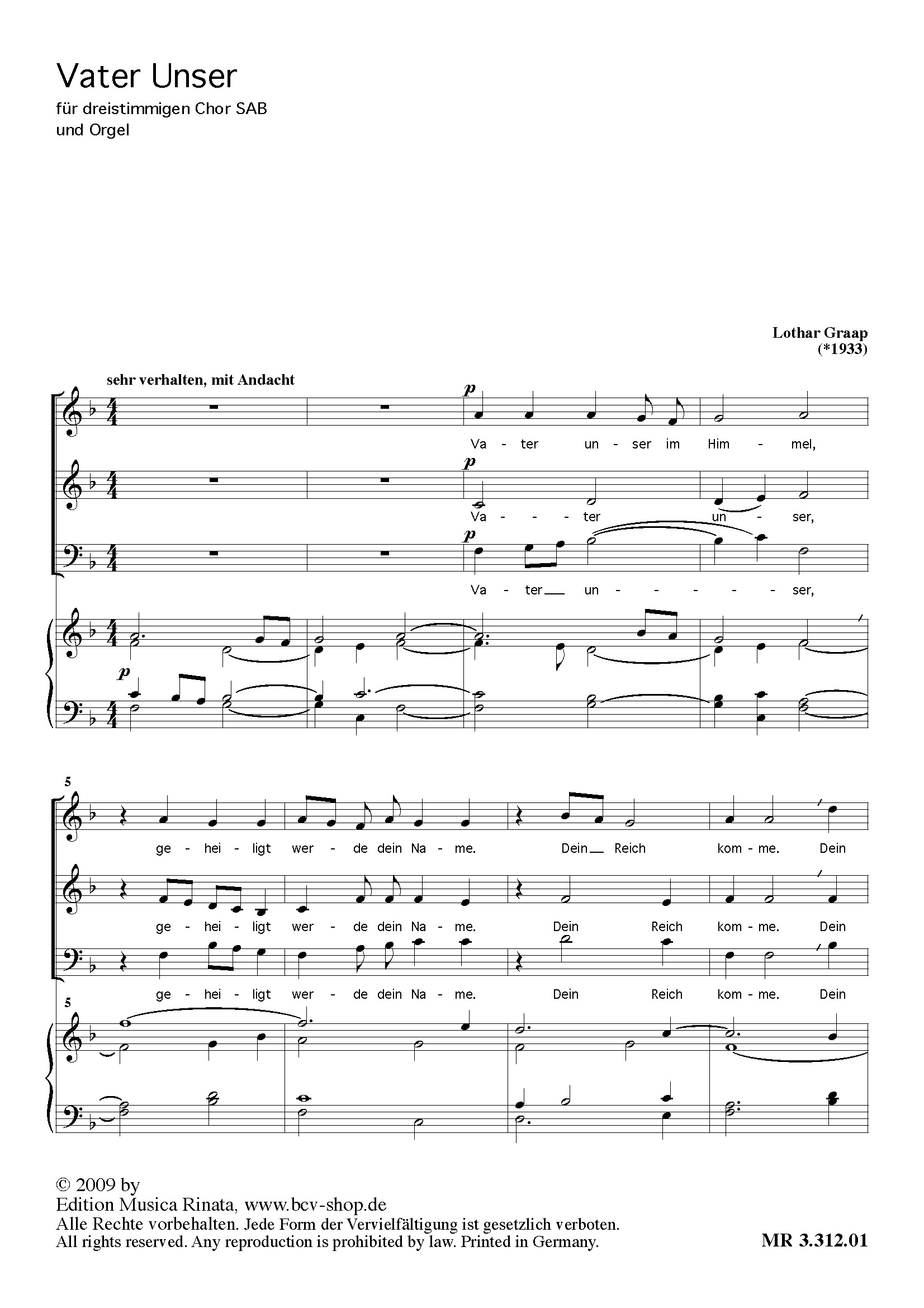 Vater Unser - Edition Sonat-Verlag