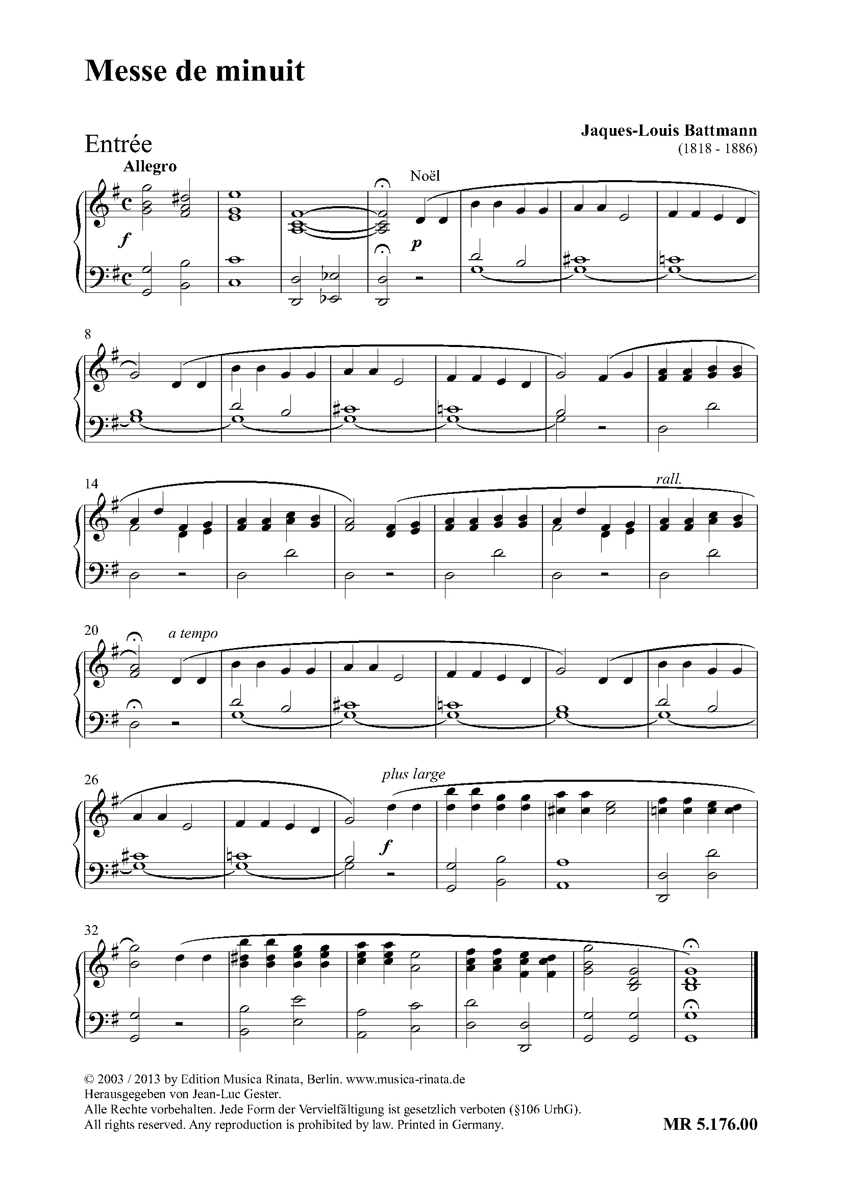 Messe de minuit - Edition Sonat-Verlag