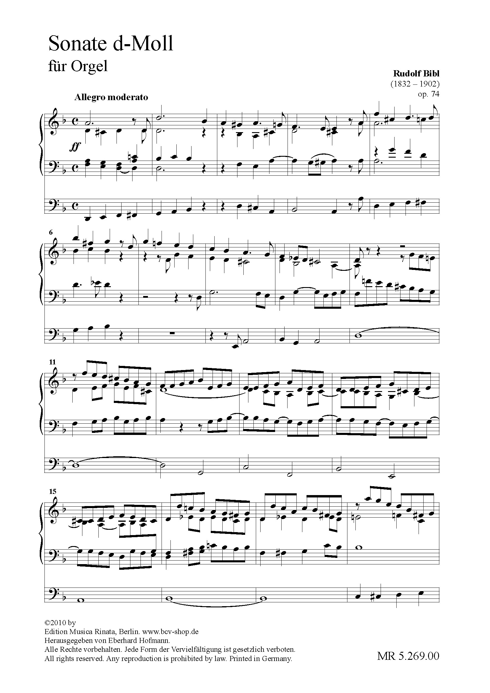 Sonate d-Moll - Edition Sonat-Verlag